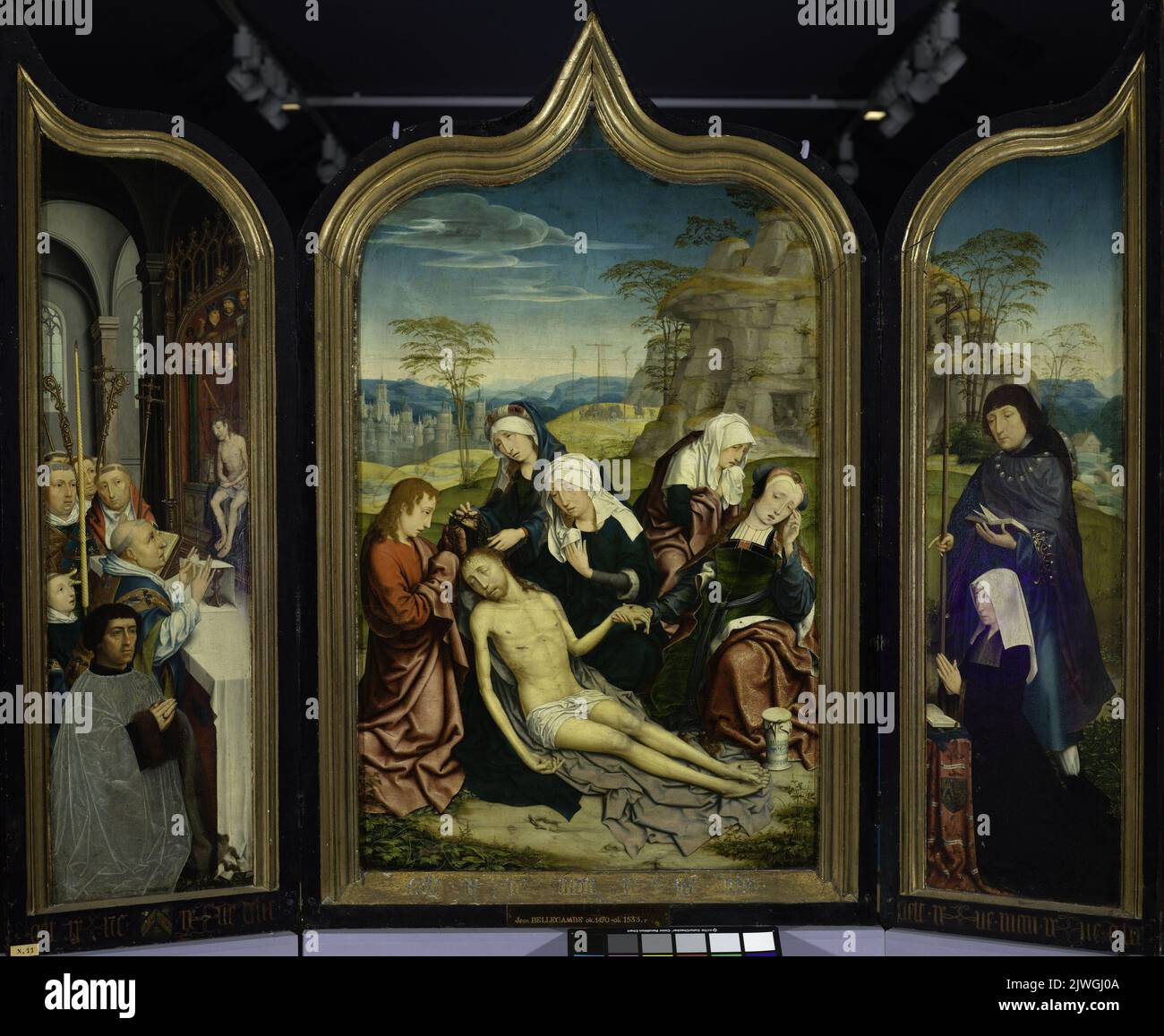 Triptych: Central section: Mourning (Matthew 27:59-61; Mark 15:46-47 ...