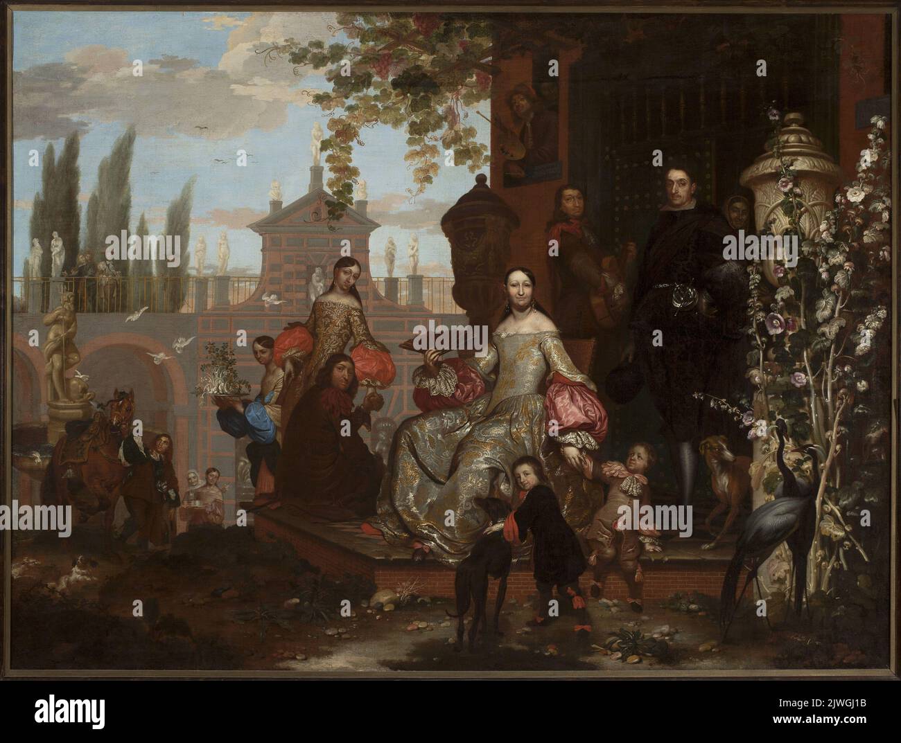 Family portrait. Kessel, Jan van, II (1654-1708), painter Stock Photo ...