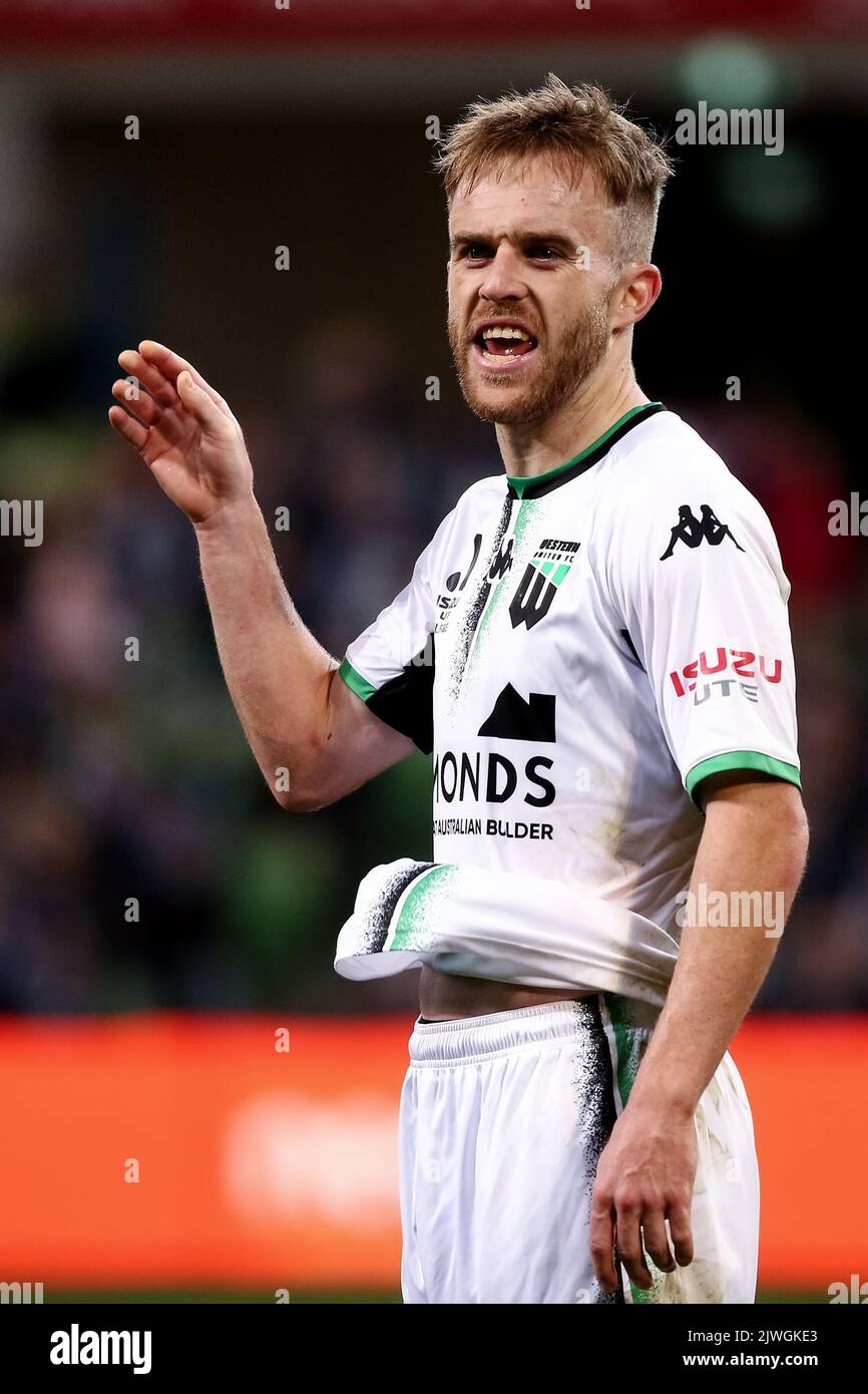 MELBOURNE, AUSTRALIA - MAY 21: Connor Pain of Western United during the ...