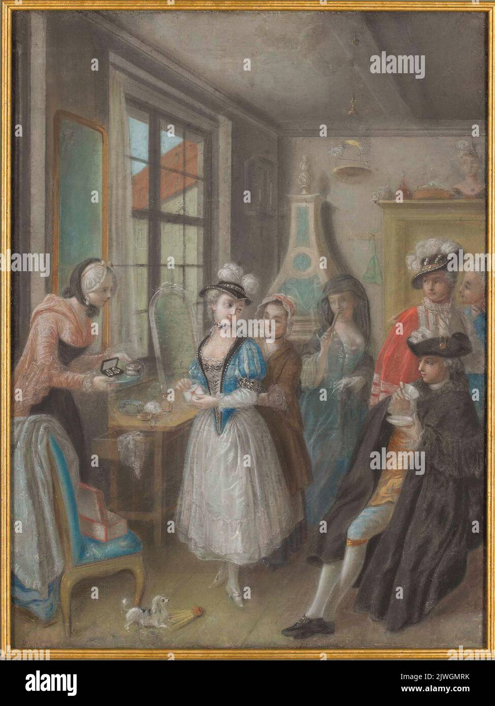 Scene in an interior. unknown, pastellist Stock Photo - Alamy