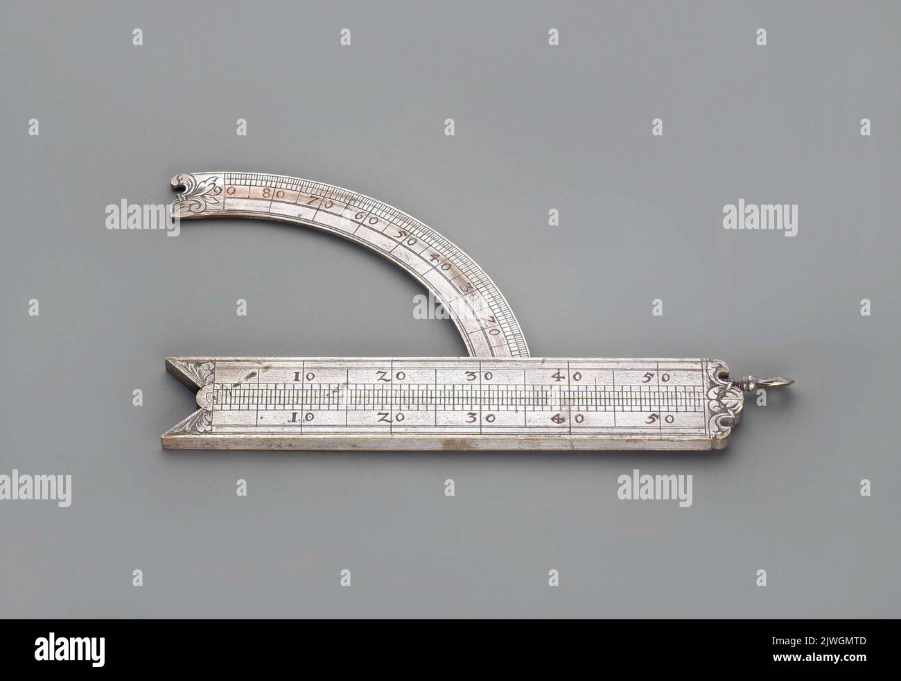 Triangle with a movable arm with a protractor. unknown, author Stock ...