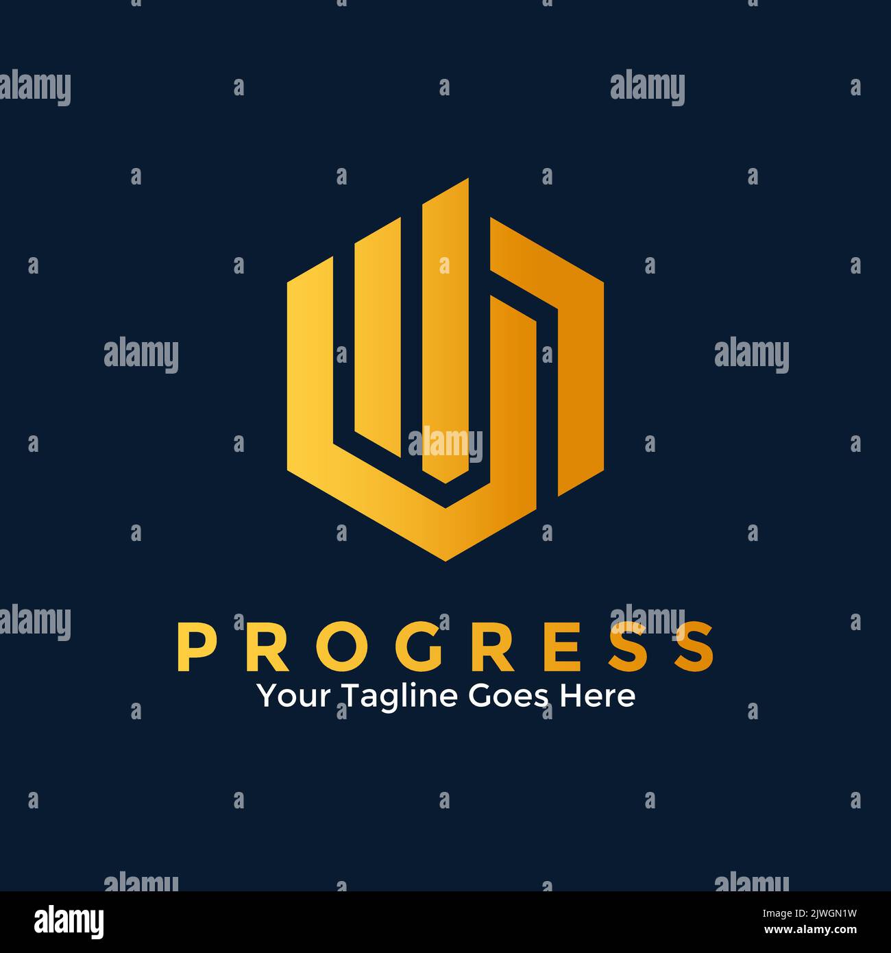 Progress logo vector with monogram design style. Business marketing ...