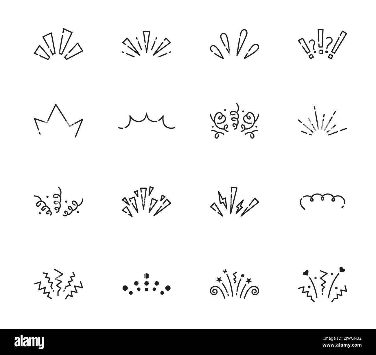 Line doodle sparkle, sun shine and sunburst rays, vector bursts and ...
