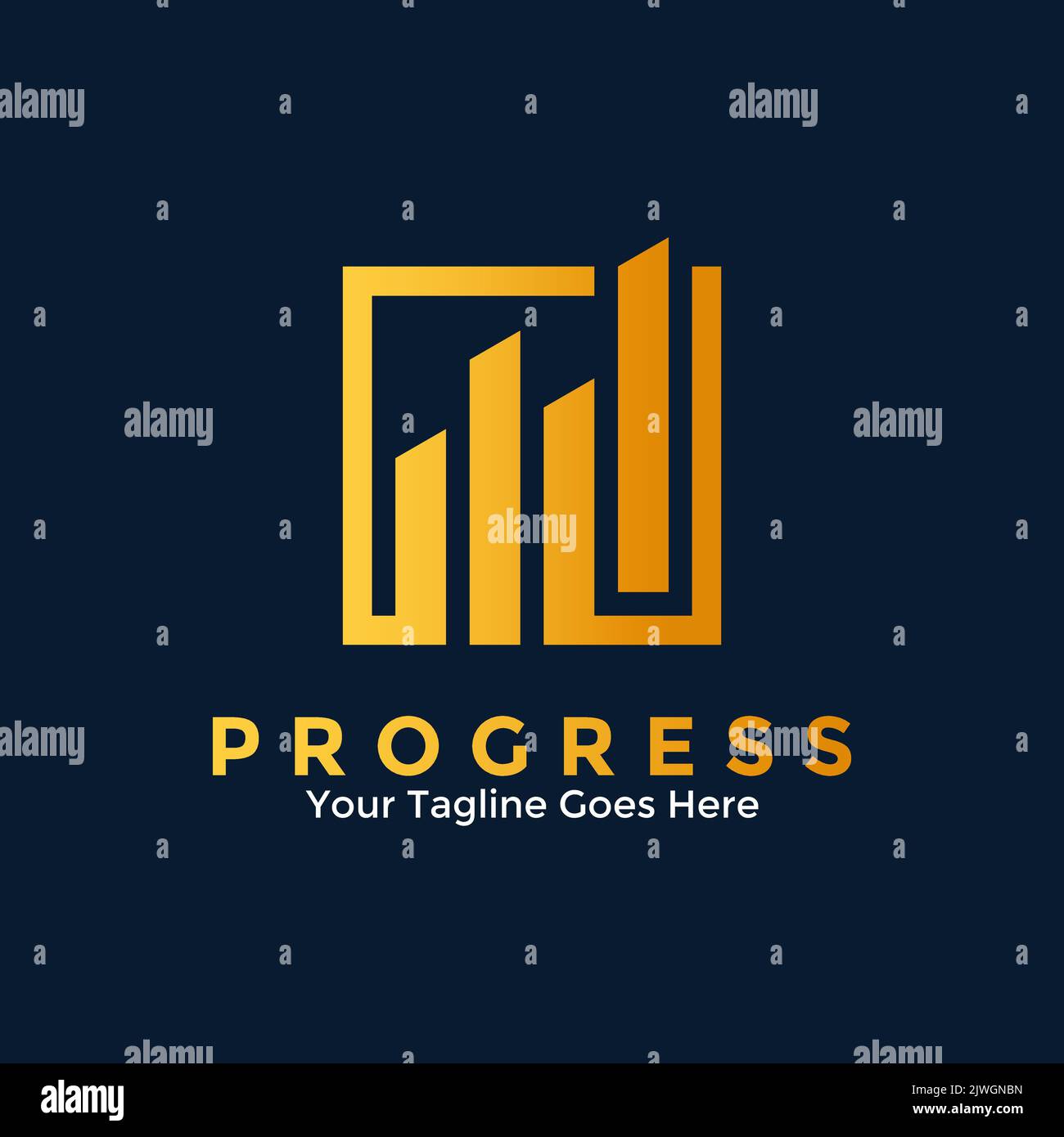 Progress logo vector with monogram design style. Business marketing ...