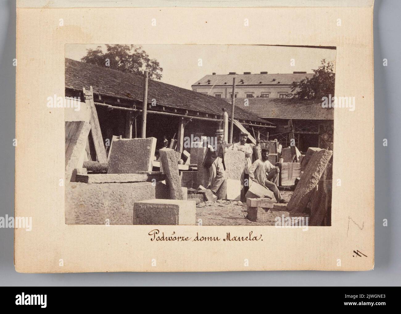 Warsaw. `Courtyard of the Manzel house` (View of the stonework and ...