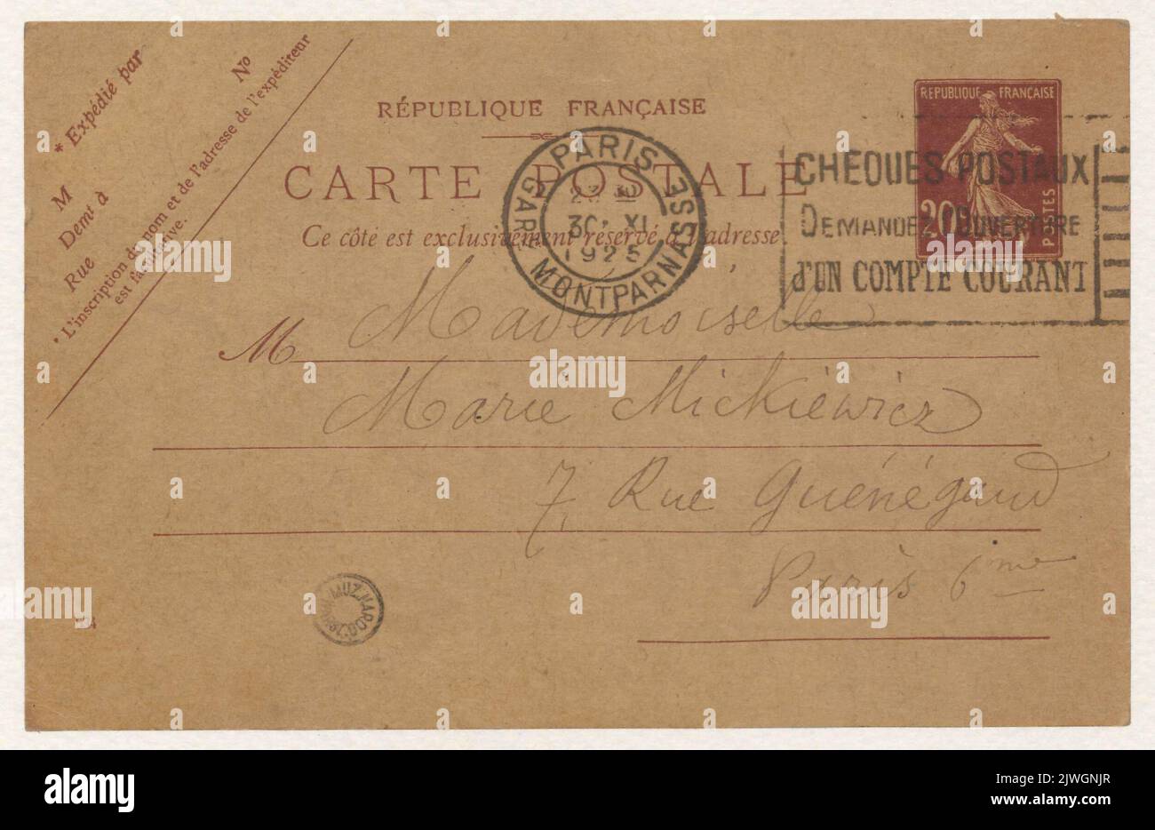 Post card for Maria Mickiewiczówna. Makowski, Tadeusz (1882-1932 ...