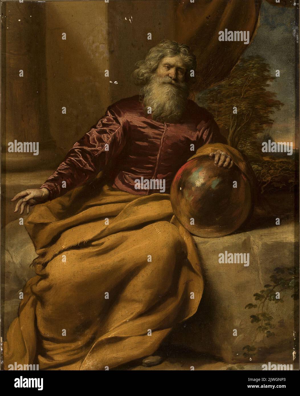 Old man with a sphere (Archimedes?). Coques, Gonzales (ca 1614-1684 ...