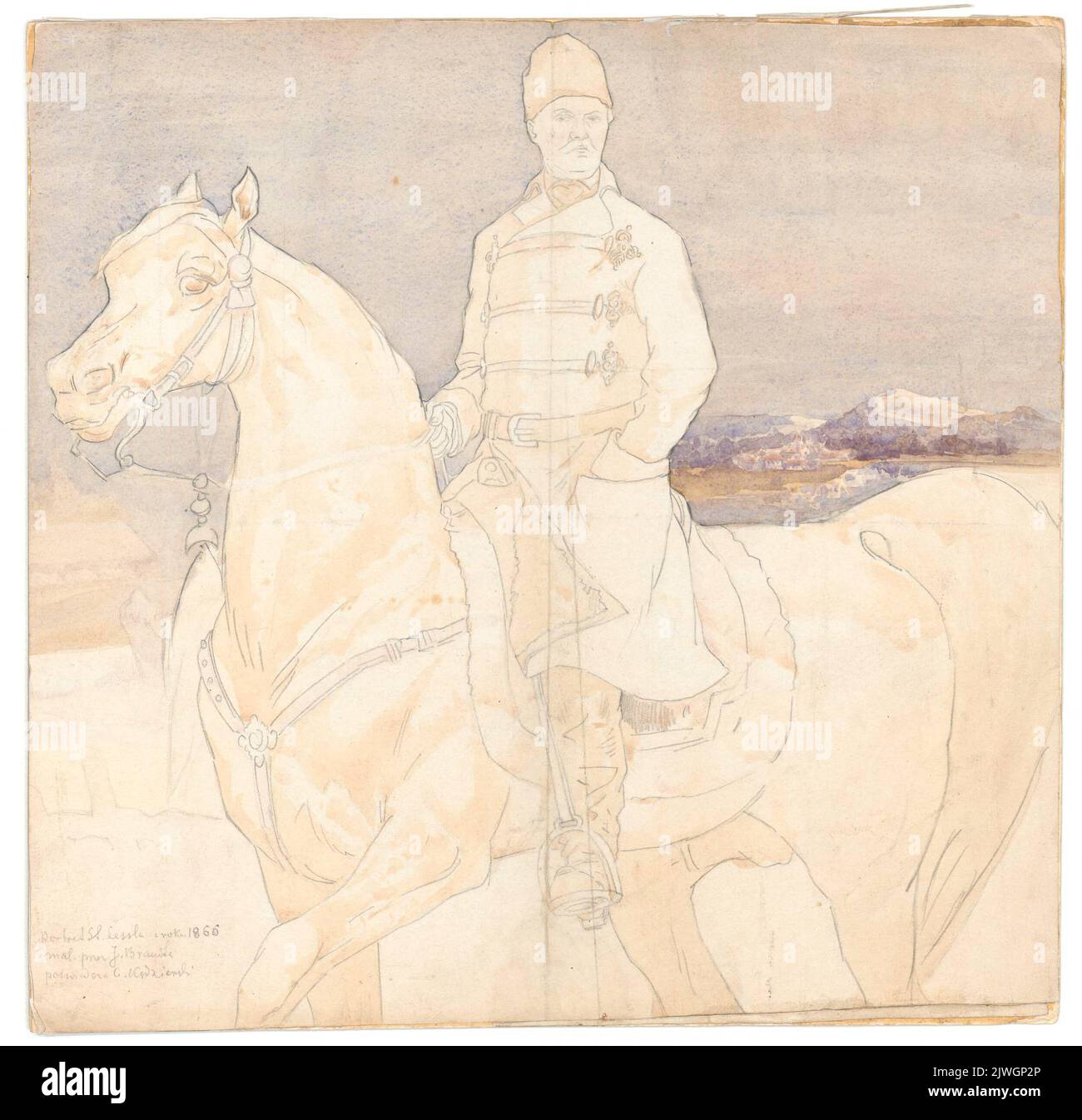 Portrait of Stanisław Lessel on horseback. Brandt, Józef (1841-1915 ...