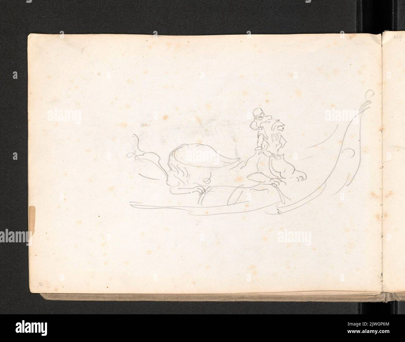 Baroque sleighs; verso: two studies of a peasant for the painting ...