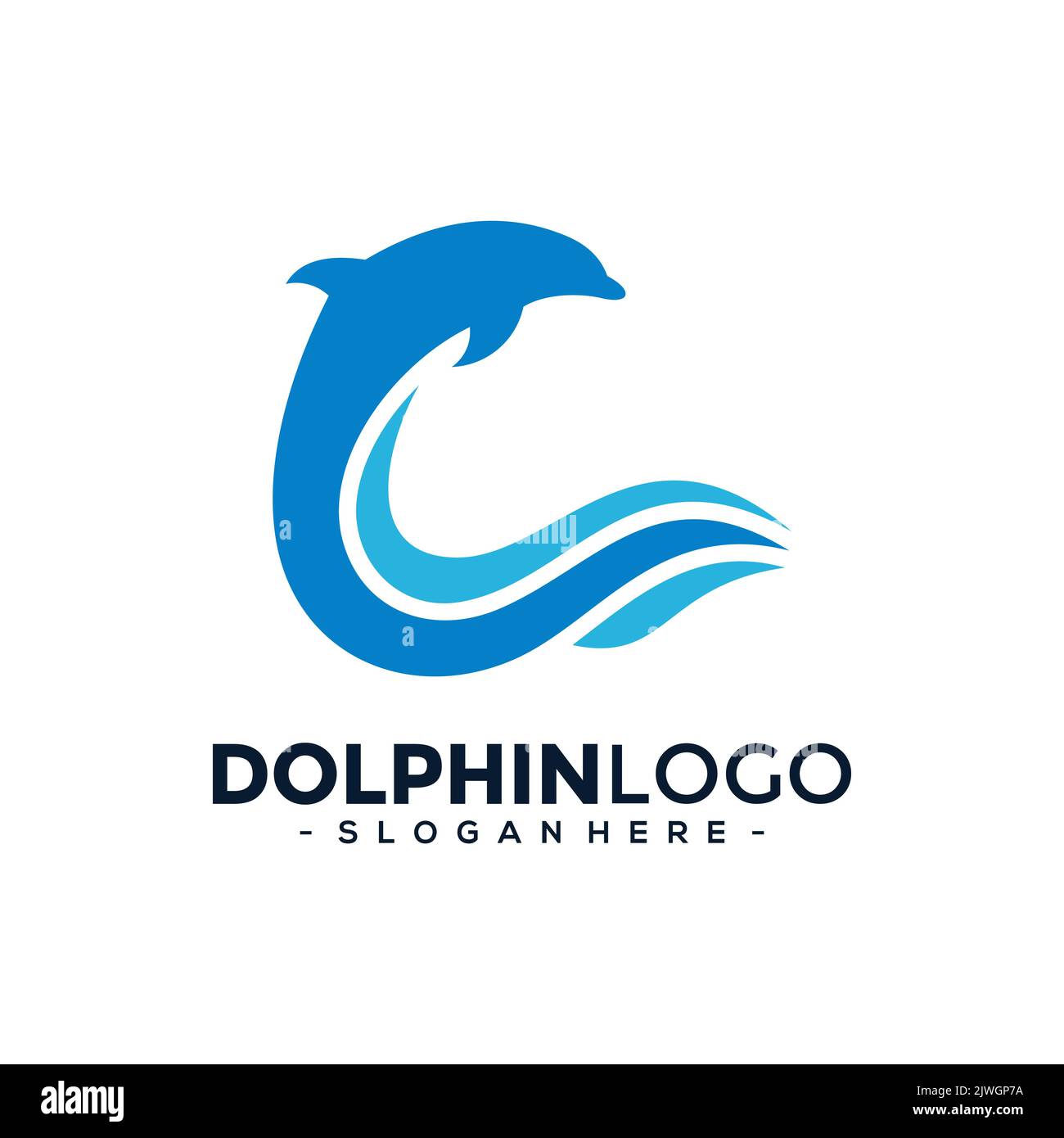 Dolphin Logo Template Vector. Dolphin jumping logo design concept Stock ...