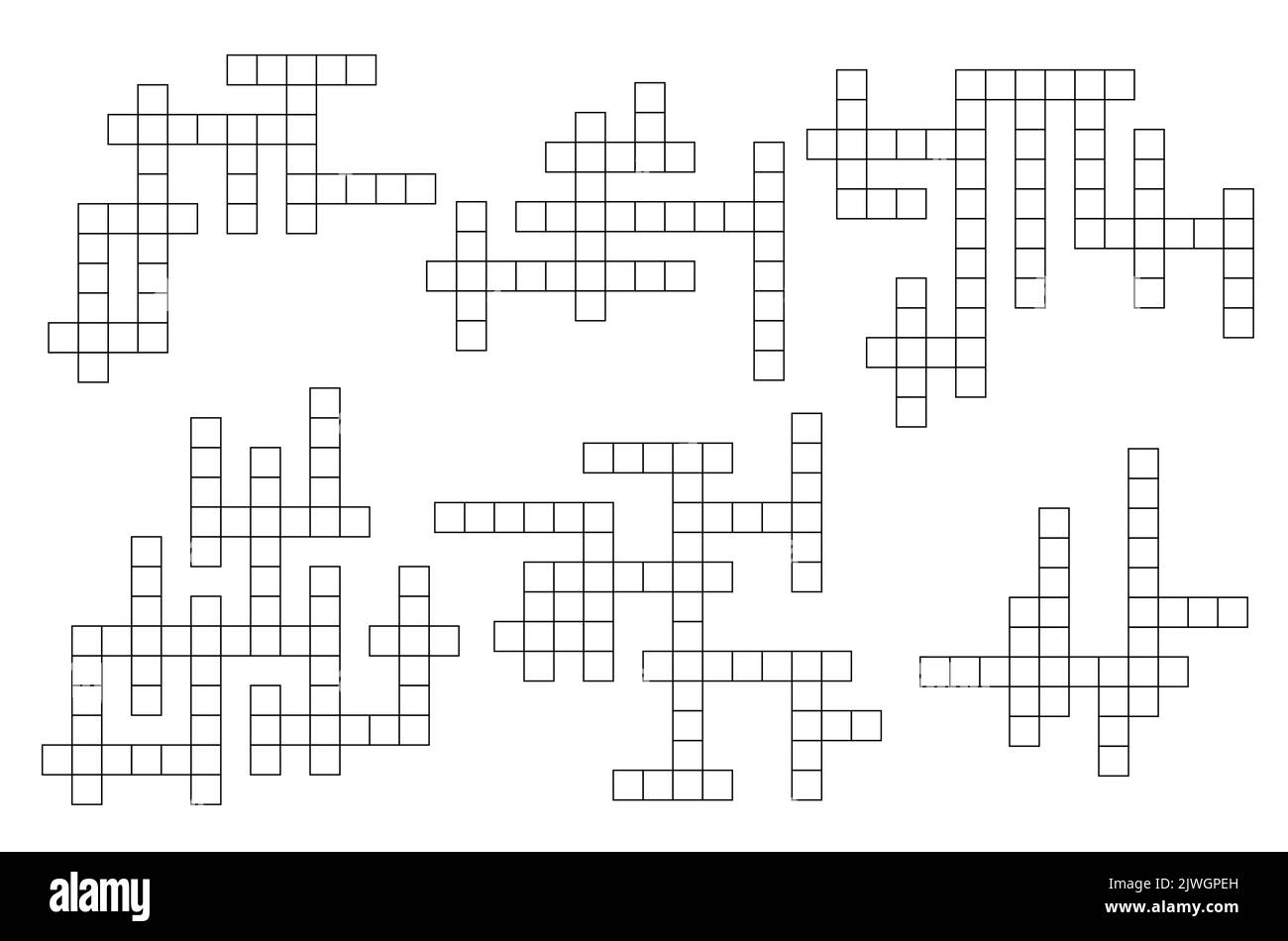 Crossword Game Grid Vector Cross Word Puzzle Layout Intellectual Worksheet Templates With