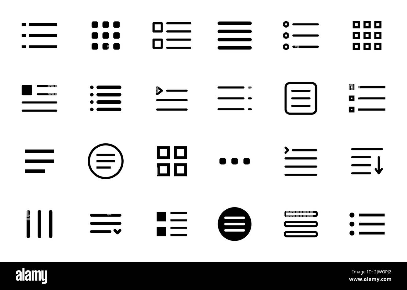 Hamburger Menu Icons Web And Mobile Navigation Or App Ui Vector Buttons Hamburger Or Burger