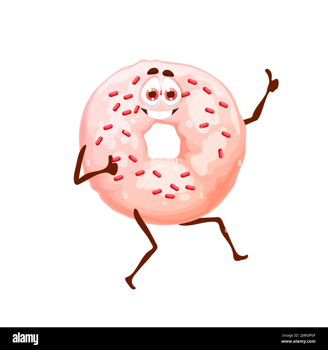 Cartoon funny donut dessert character. Funny vector dessert with glaze ...