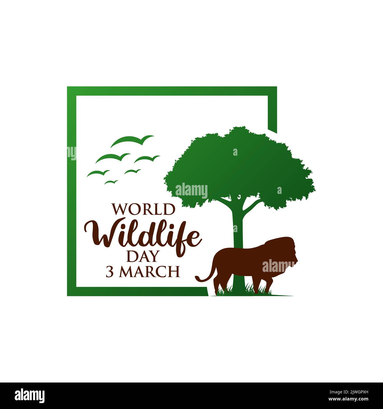 March 3, World Wildlife Day Logo Design Template. Vector Illustration ...