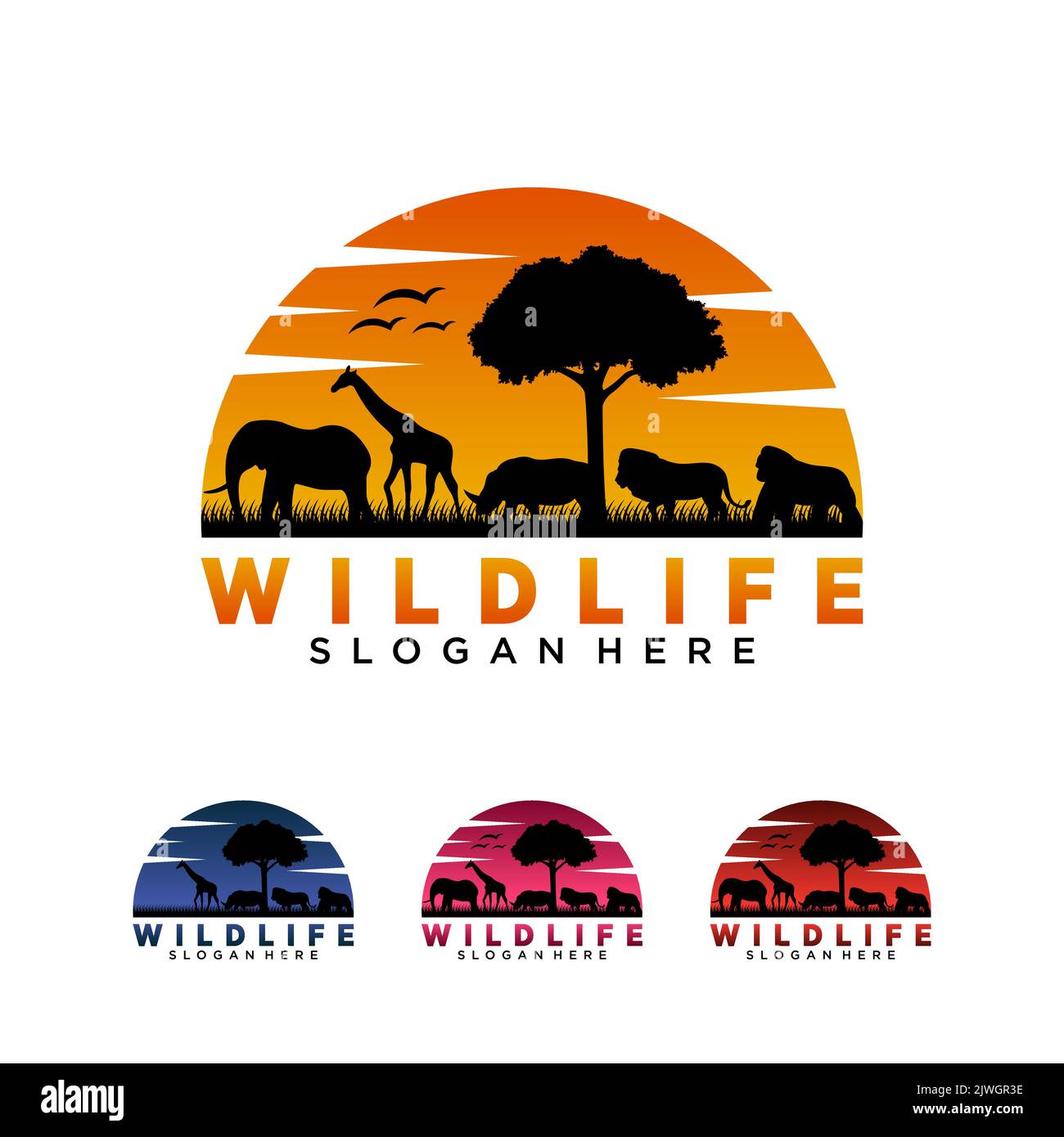 Wildlife Conservation Logo Vector Template Design. Vector Illustration ...