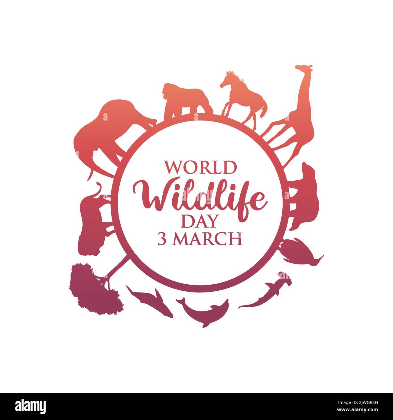 March 3, World Wildlife Day Logo Design Template. Vector Illustration ...