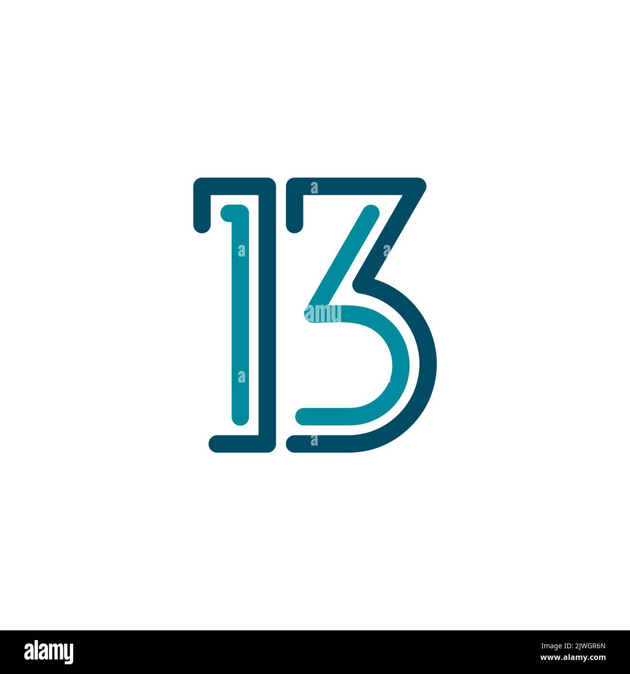Letter B and 13 Logo Vector, icon, symbol and illustration template ...