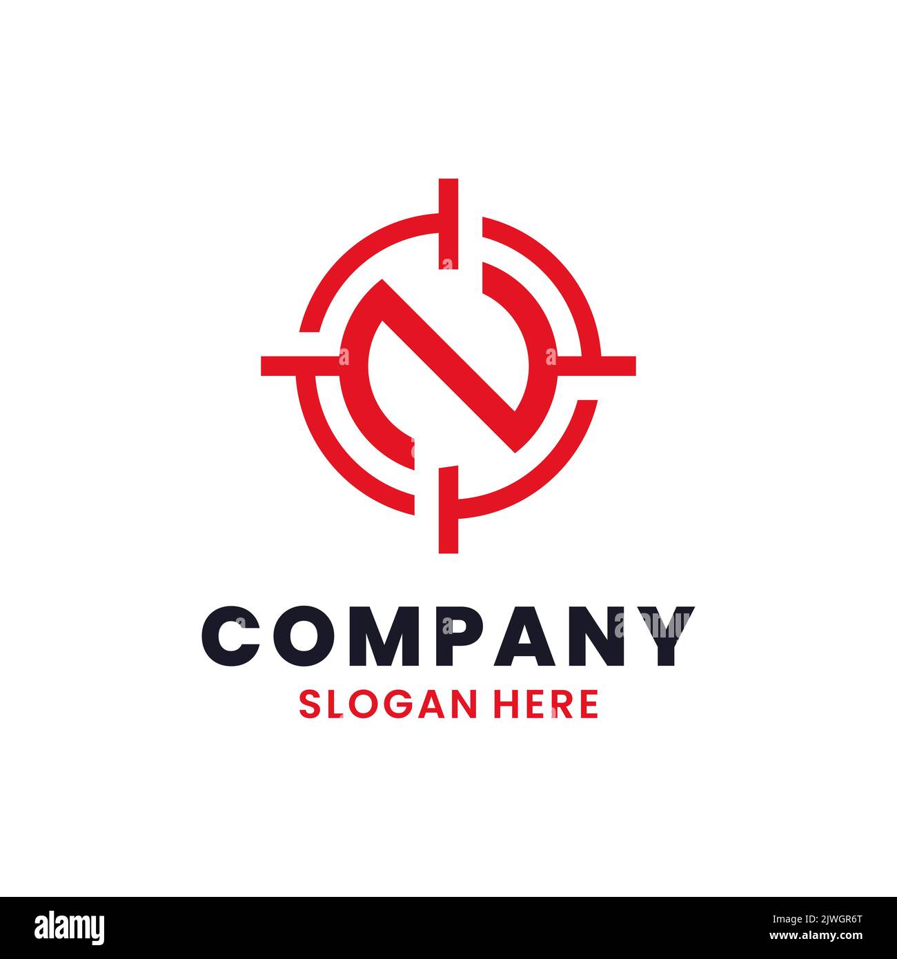 Letter N Target Logo Template Design. Vector illustration Stock Vector ...