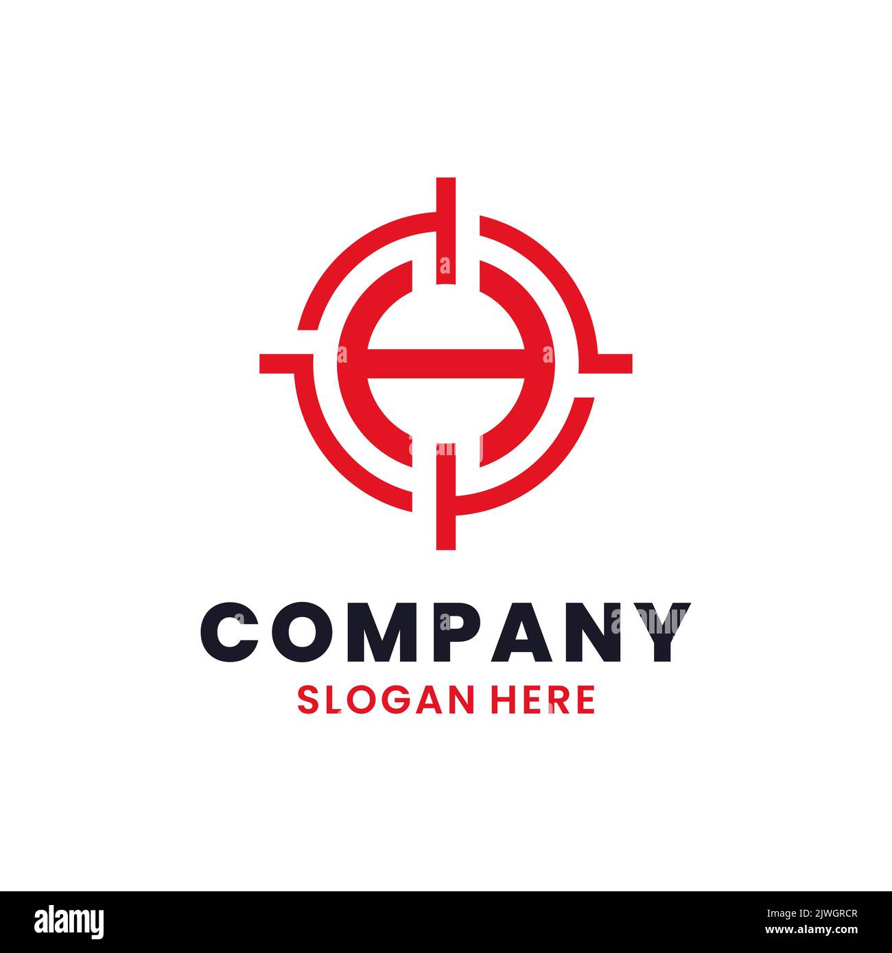 Letter H Target Logo Template Design. Vector illustration Stock Vector ...