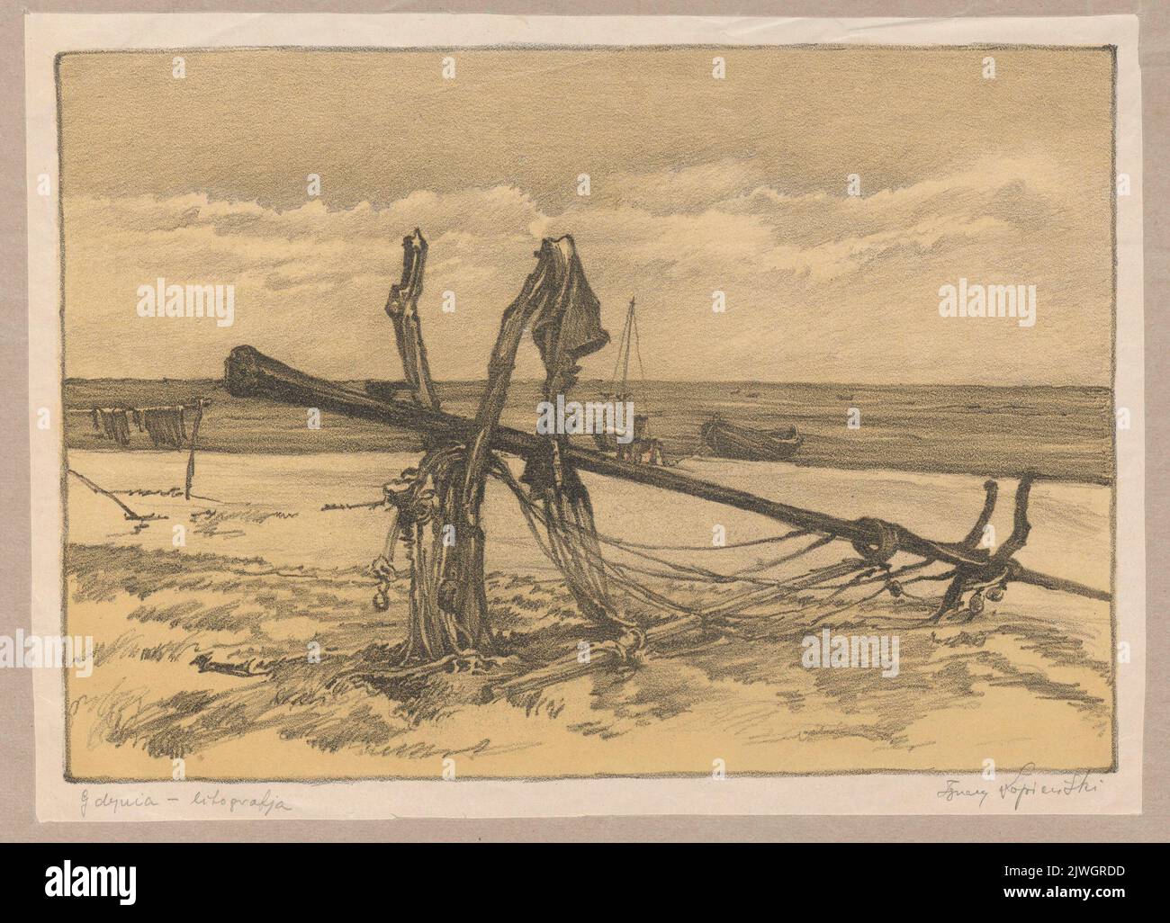 Old Gdynia. Łopieński, Ignacy (1865-1941), graphic artist Stock Photo ...