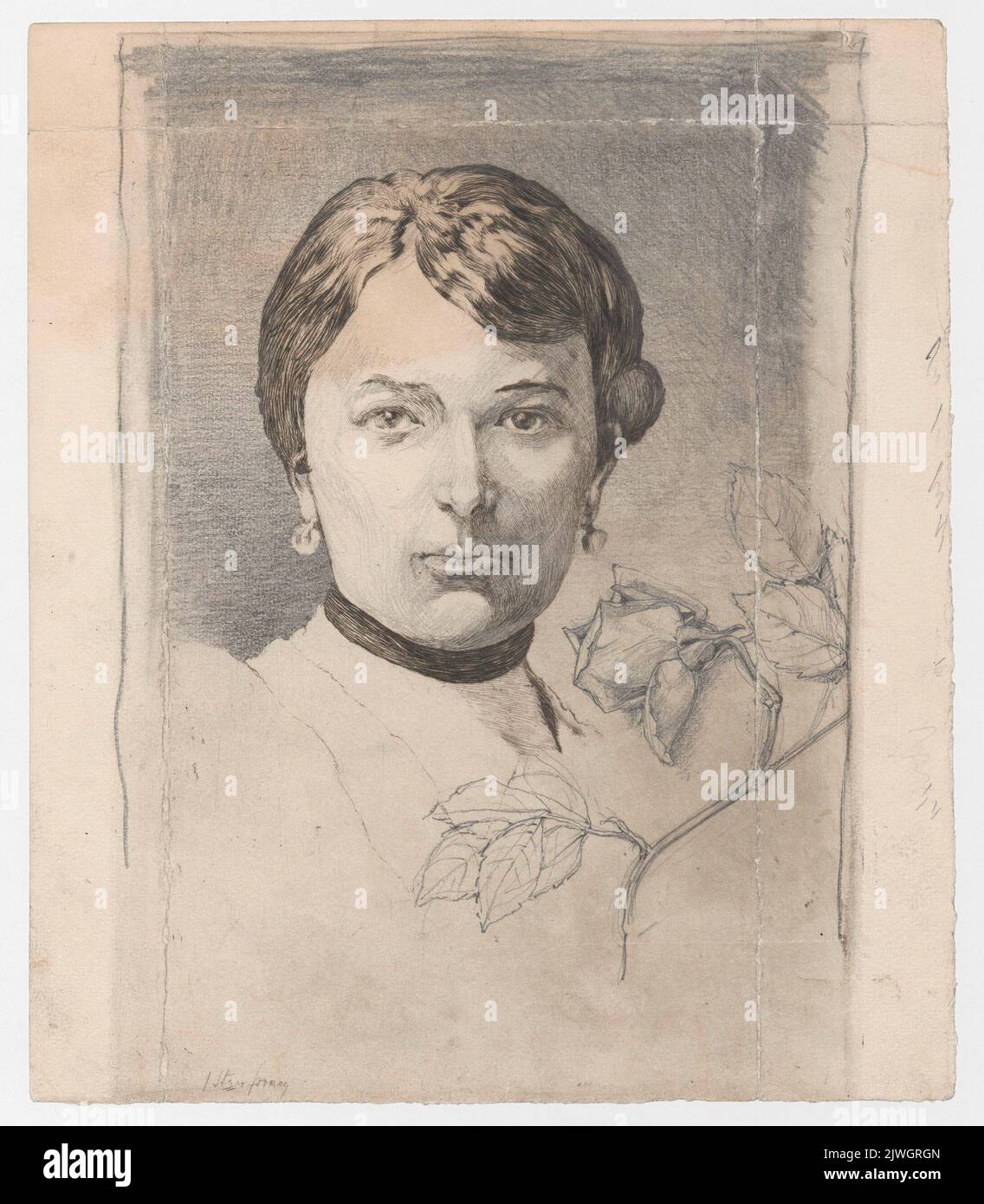 Portrait of Mrs Mann (?). Łopieński, Ignacy (1865-1941), graphic artist ...