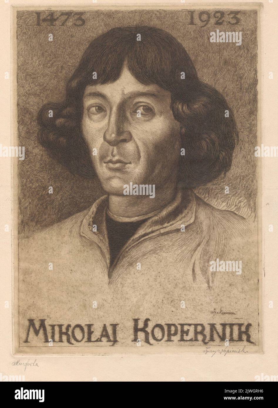 Portrait of Nicolaus Copernicus. Łopieński, Ignacy (1865-1941), graphic ...