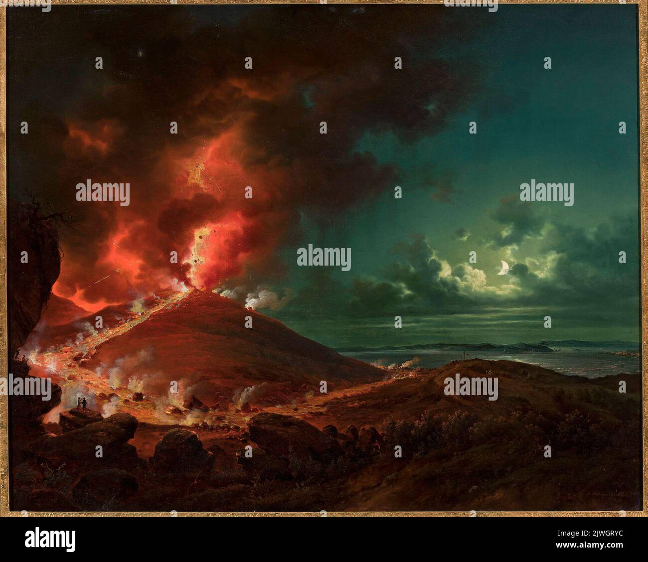 Eruption of Vesuvius. Malinowski, Adam (1831-1892), painter Stock Photo ...