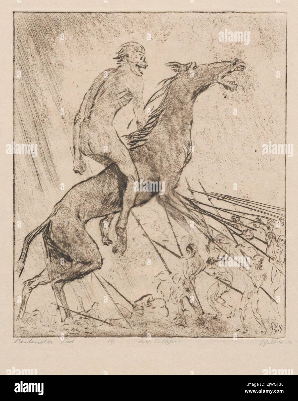 Reitender Tod, chart 3. Gelbke, Georg Hermann (1882-1947), engraver ...