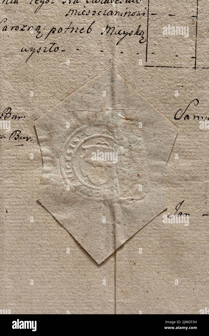 Kopanica town seal. Kopanica, signatory Stock Photo - Alamy