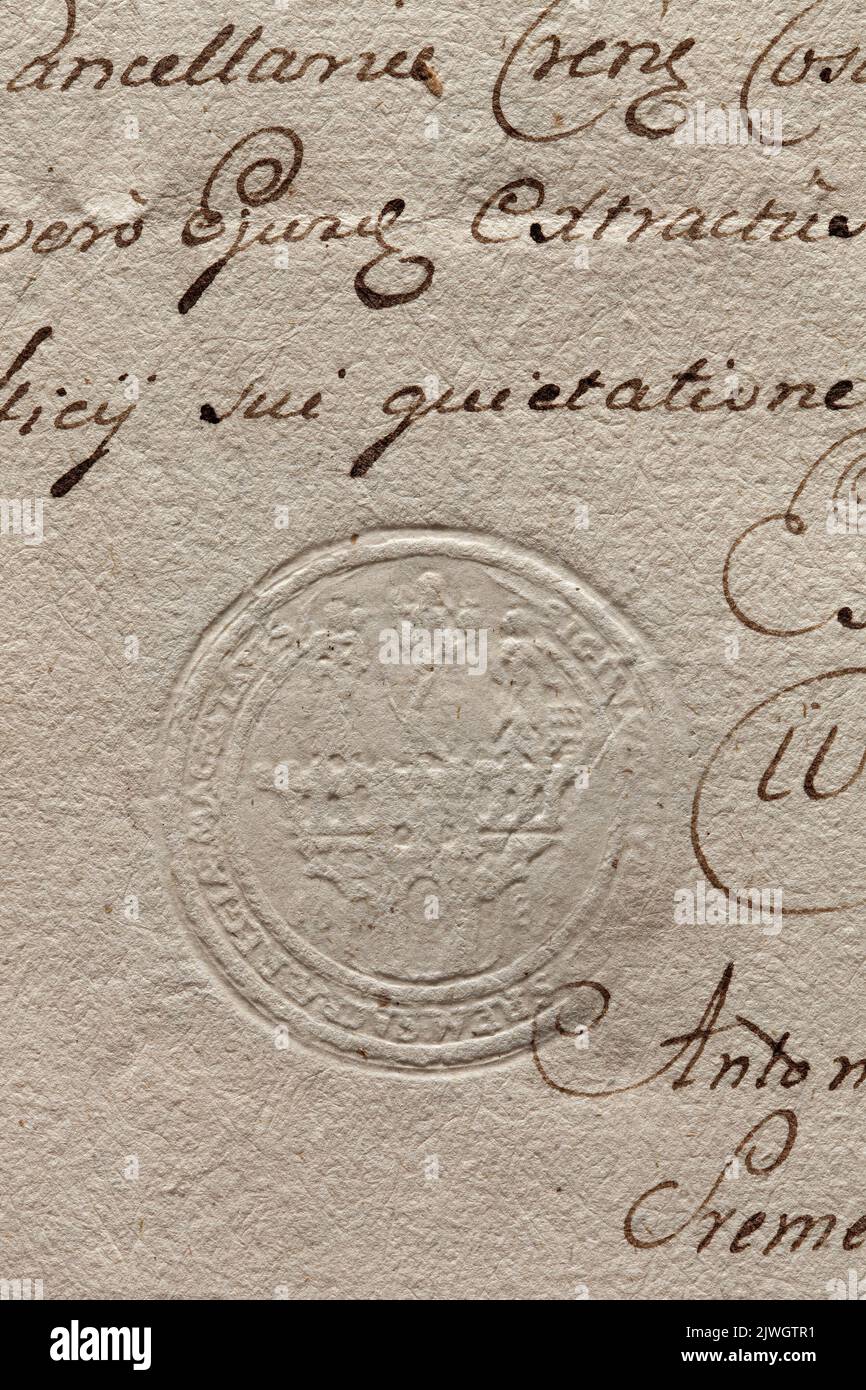 Śrem town seal. Śrem, signatory Stock Photo - Alamy