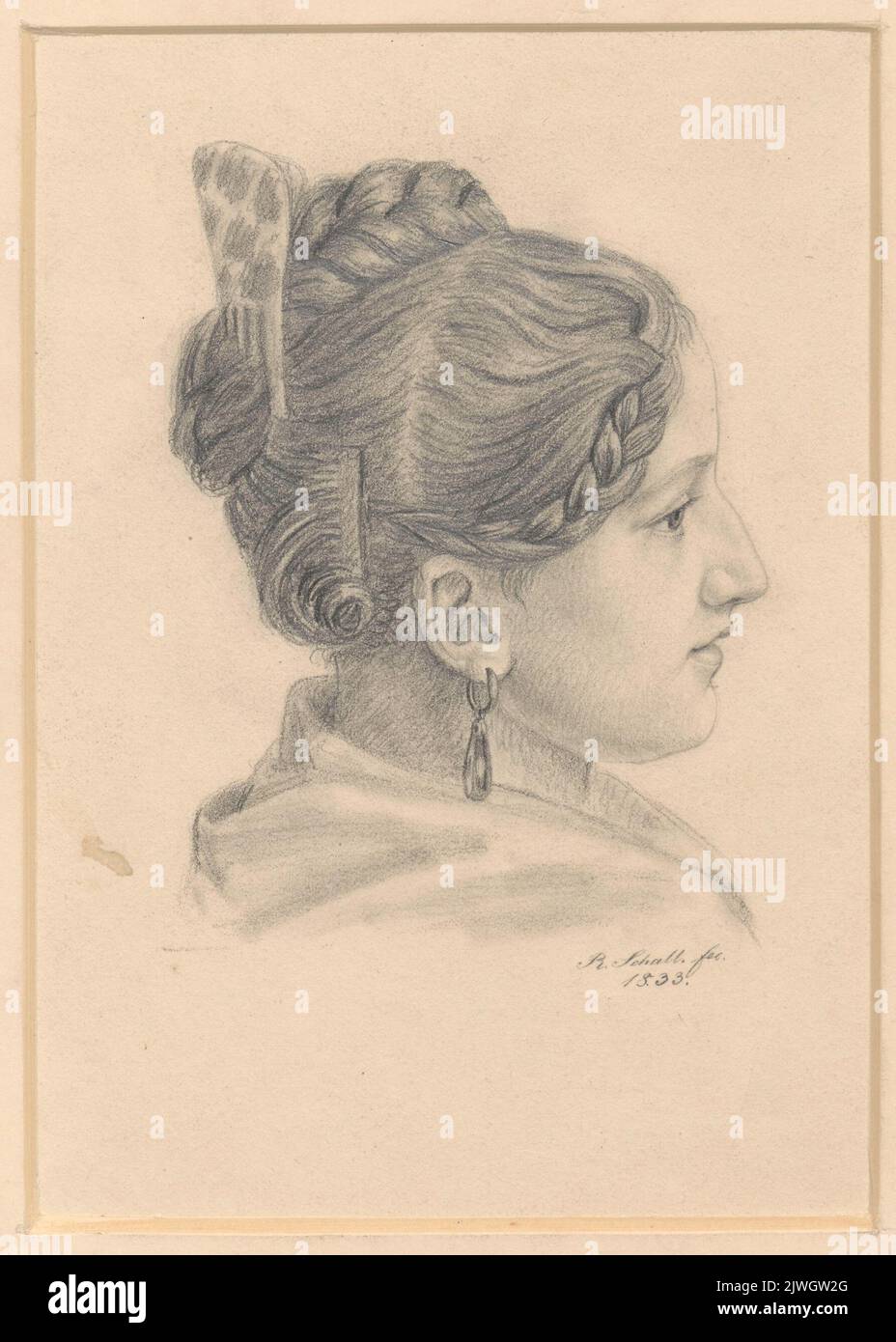 Portrait of Anna Schall, the artist’s sister. Schall, Raphael (1815 ...