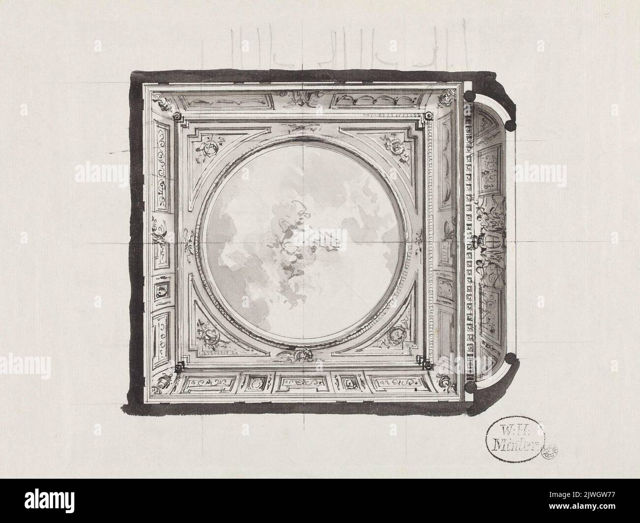 Design for a plafond and coving for the theatre in the Old Orangery in ...