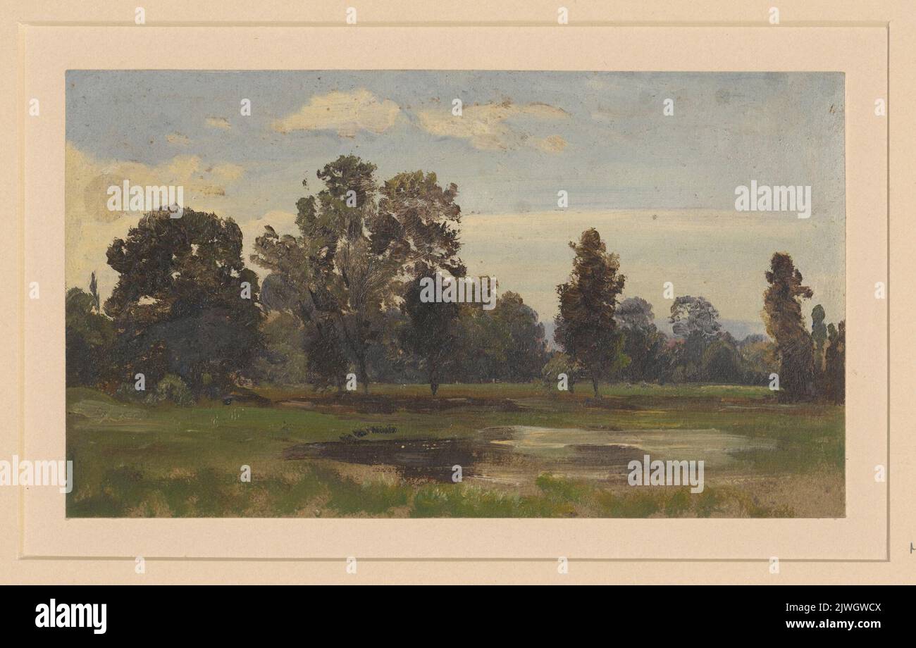 Landscape by the River Barycz. Dressler, Adolf (1833-1881), draughtsman ...