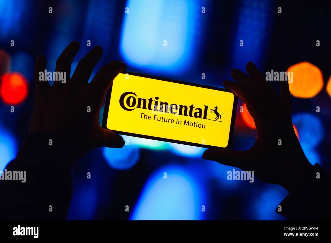 In this photo illustration, the Continental AG logo is displayed on a ...