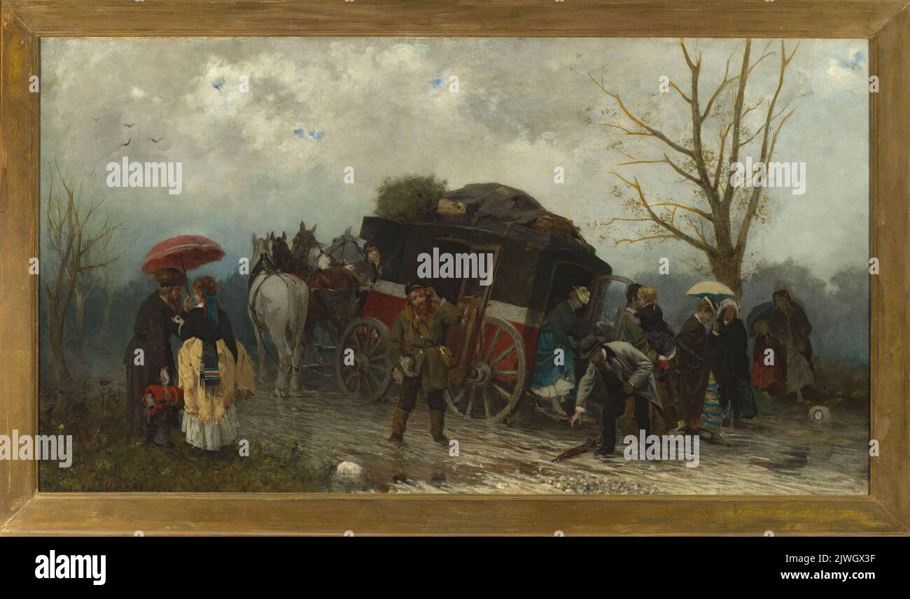 Travel accident. Kowalski Wierusz, Alfred, painter Stock Photo - Alamy