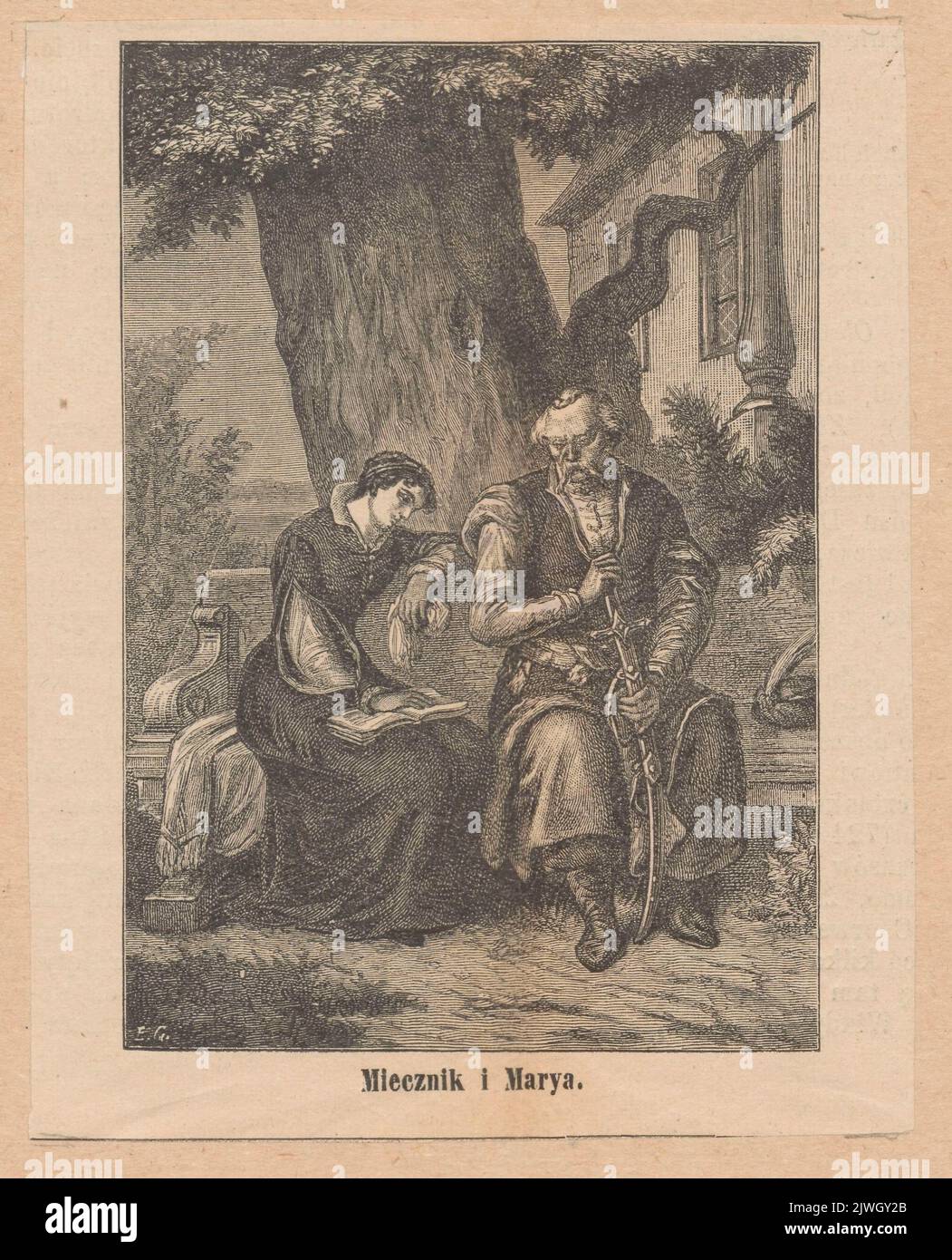 Reproduction of a painting: Aleksander Lesser (1818-1884), Miecznik i ...