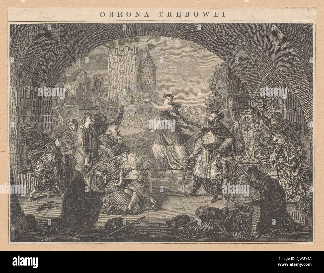 Reproduction of a composition: Aleksander Lesser (1818-1884), Defence ...