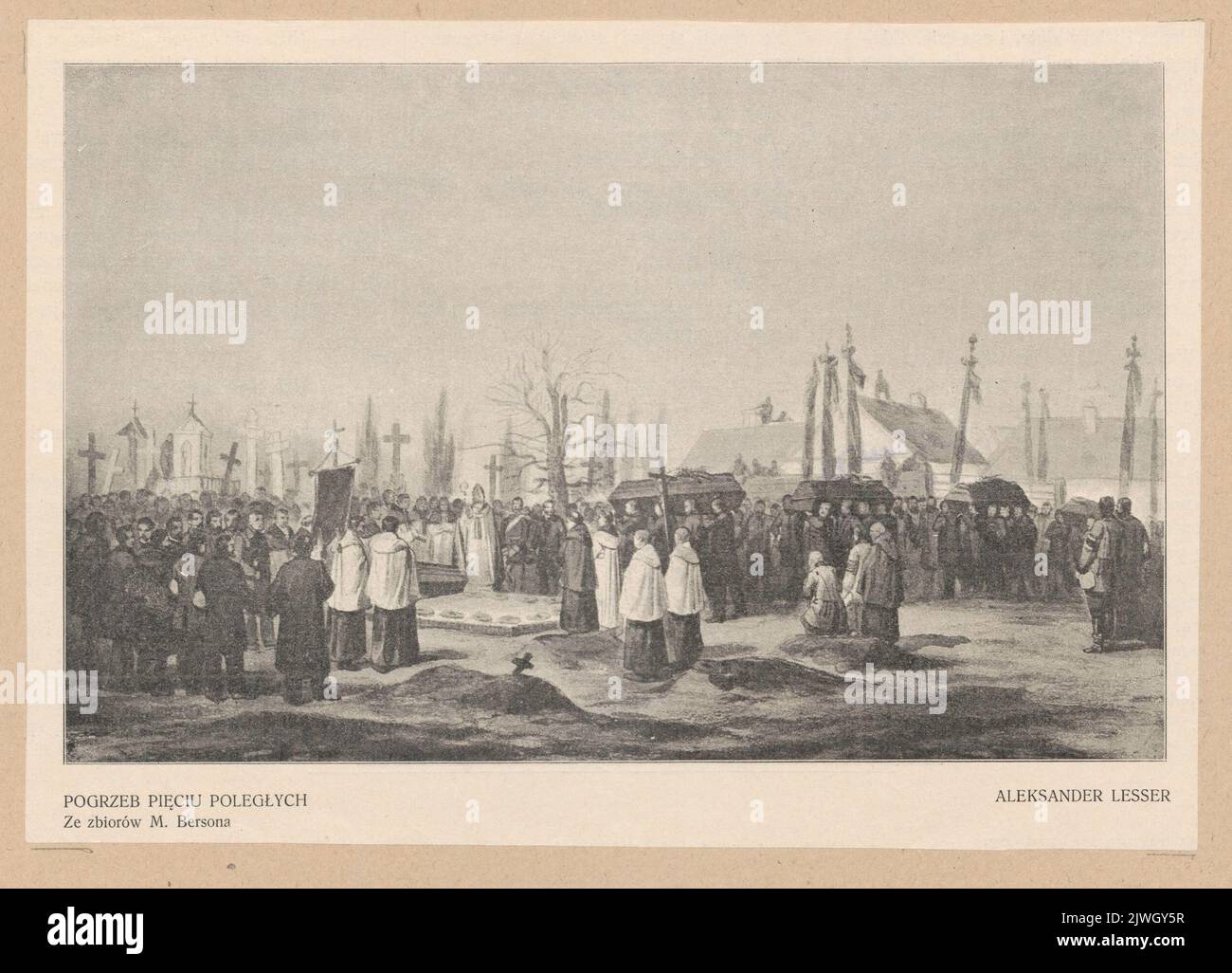 Reproduction of a painting: Aleksander Lesser (1814-1884), Pogrzeb ...
