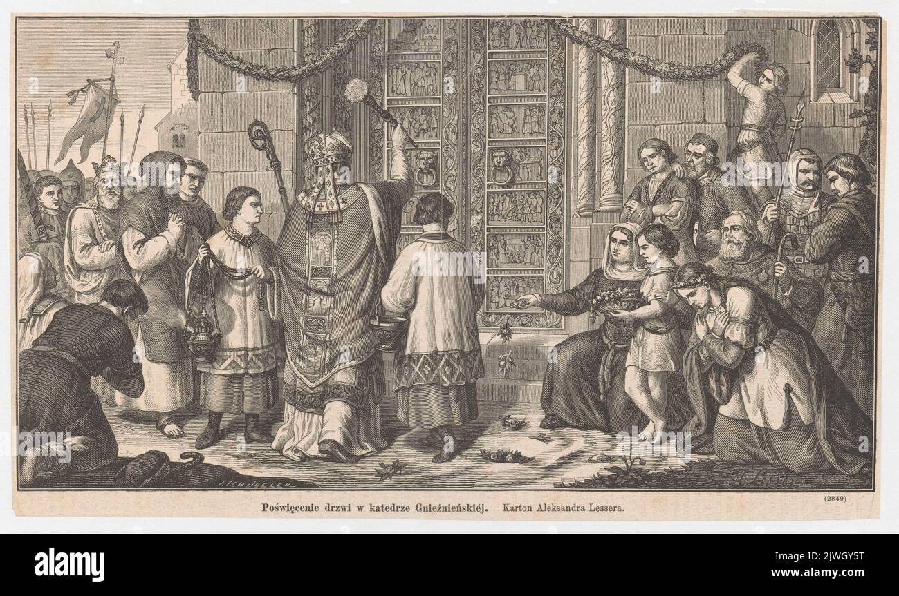 Reproduction of drawing: Aleksander Lesser (1814-1884), Blessing of the ...