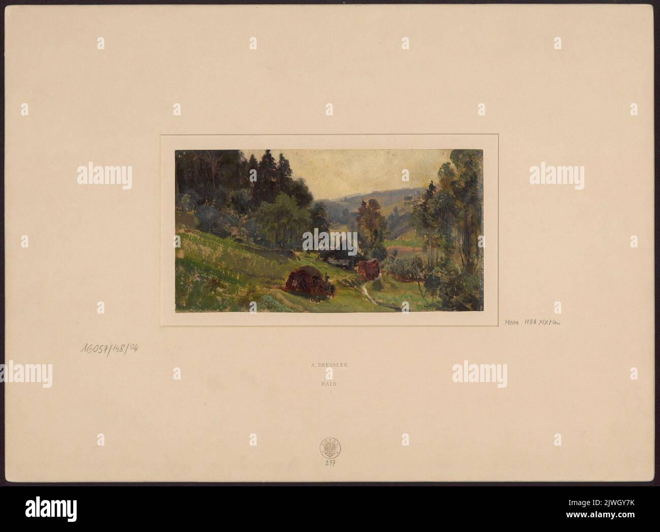 Mountain valley with a path leading towards a farm in Przesieka ...