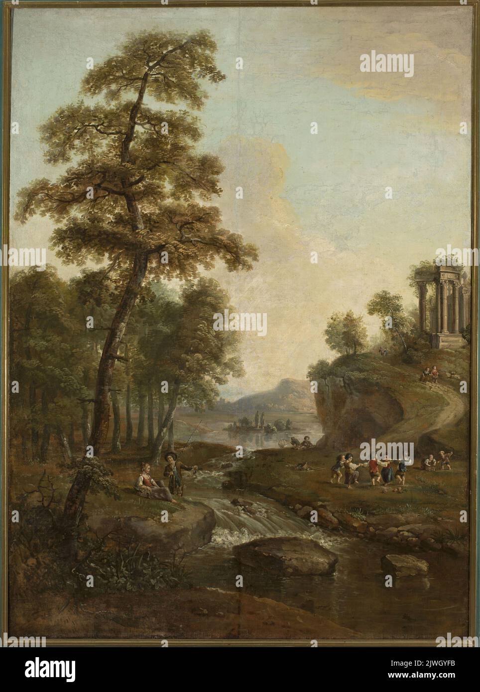Landscape with children at play. unknown, painter Stock Photo - Alamy