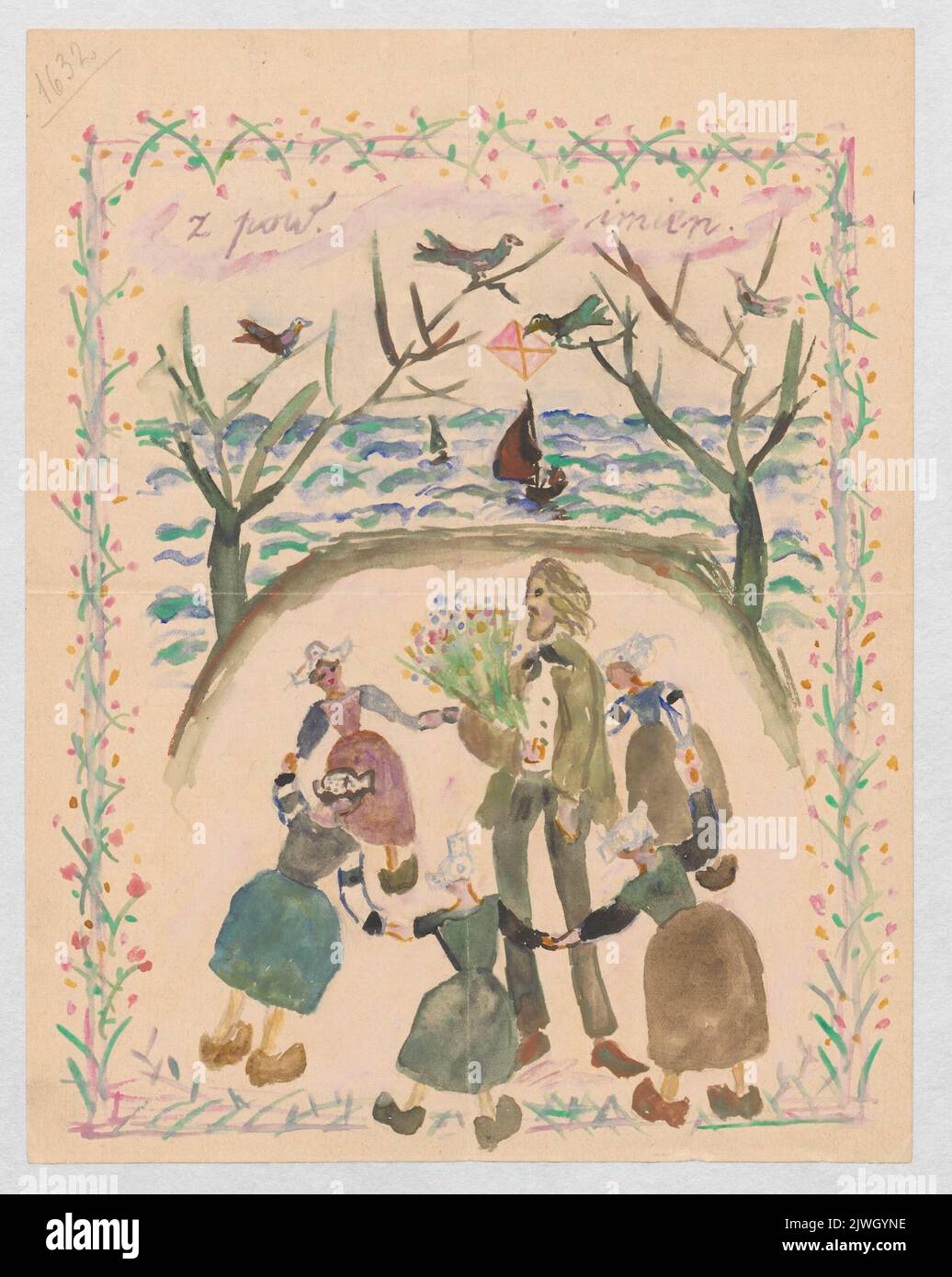 Name day card for Maria Mickiewiczówna. Makowski, Tadeusz (1882-1932 ...