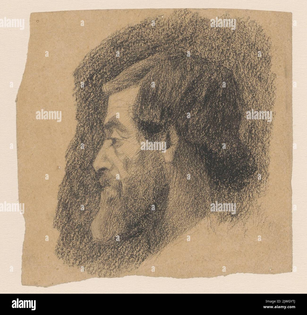 Head of a man in profile. Jasiński, Feliks Stanisław (1862-1901 ...