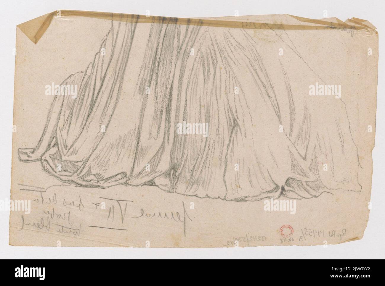 Sketch of robes (female figure VII), tracing paper for Venus's mirror ...