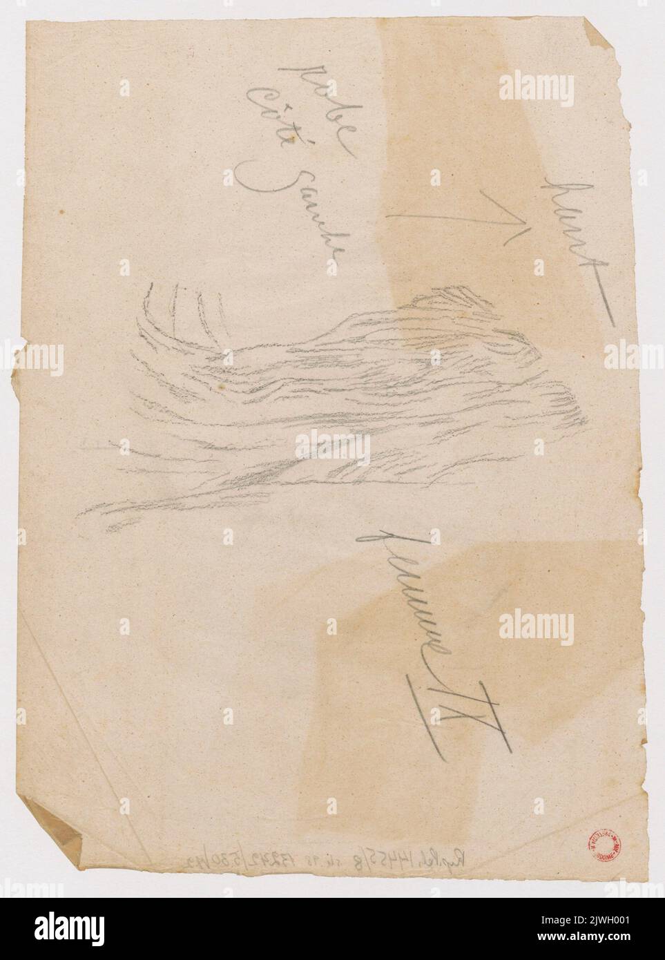 Sketch of robes (female figure IX), tracing paper for Venus's mirror ...
