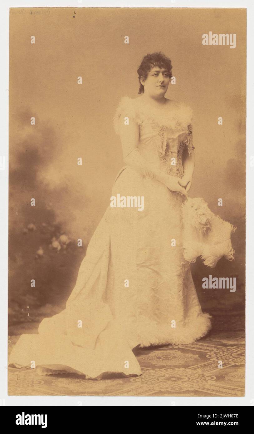 Portrait of Medea Borelli-Angelini (1860-1924), singer (entire figure ...
