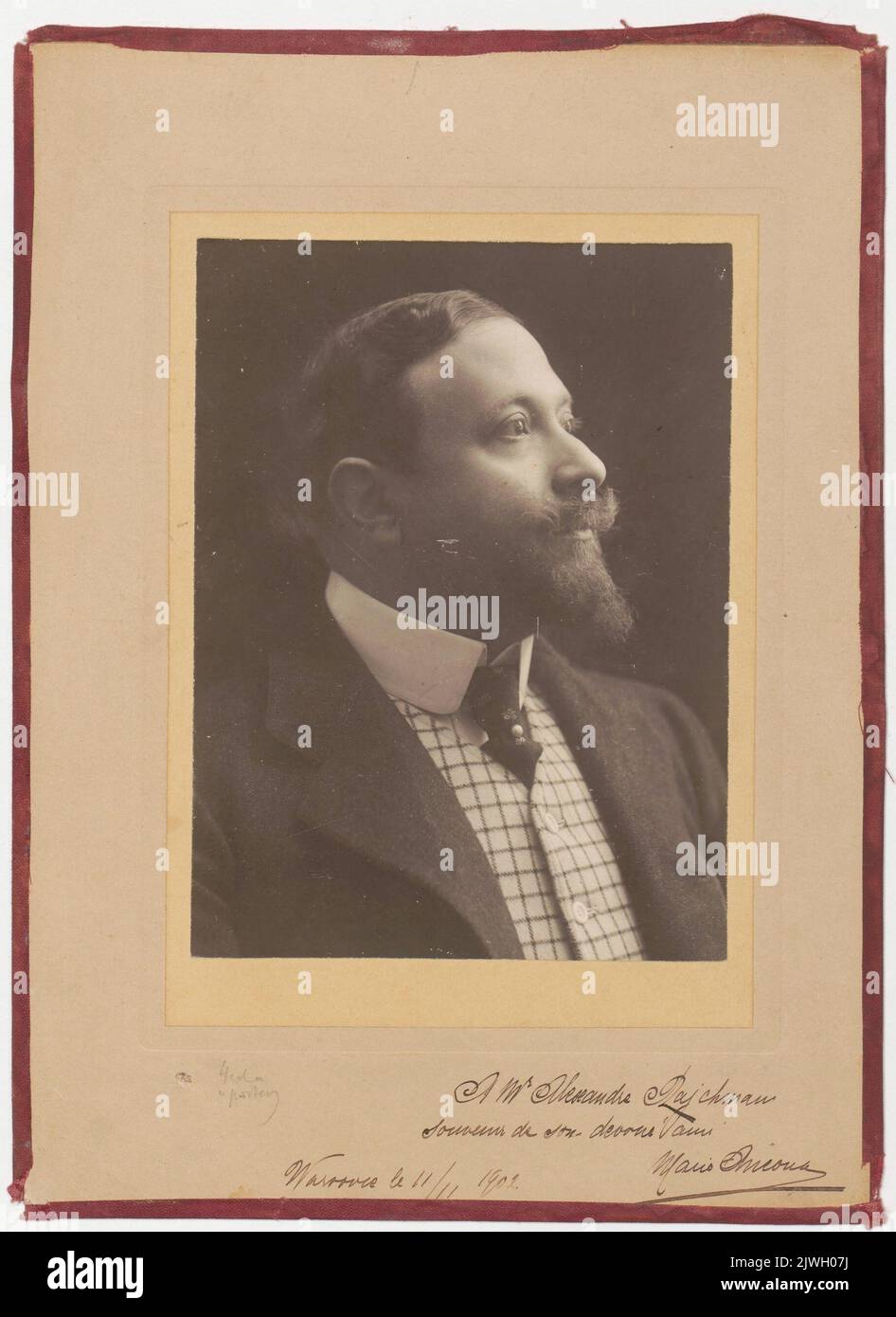 Portrait of Mario Ancona (1860-1931), Italian singer (bust, profile ...