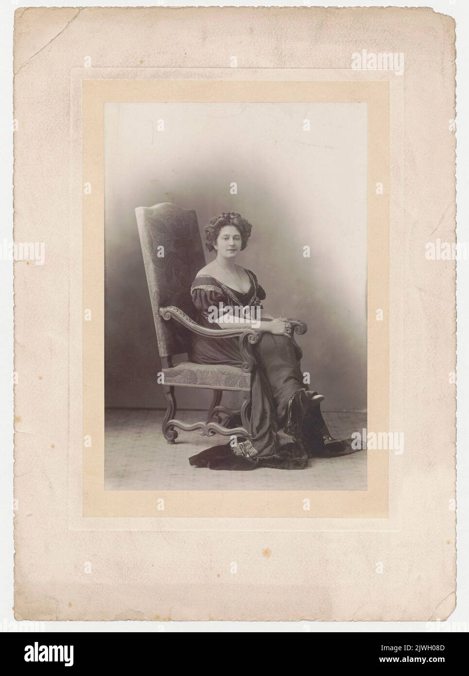 Portrait of a woman (entire figure sitting in an armchair). unknown ...