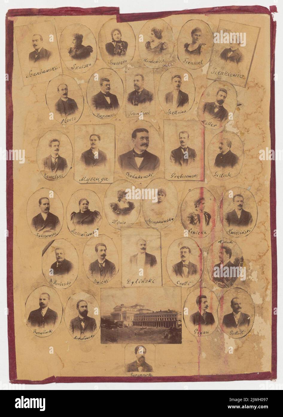 Tableau with portraits of artists of the Grand Theatre of Warsaw ...