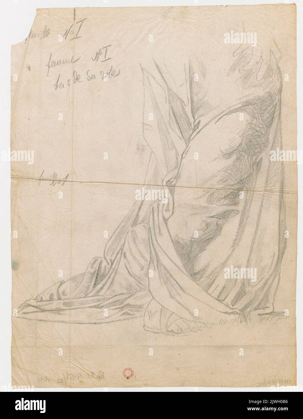 Sketch of robes (female figure I), tracing paper for Venus's mirror ...